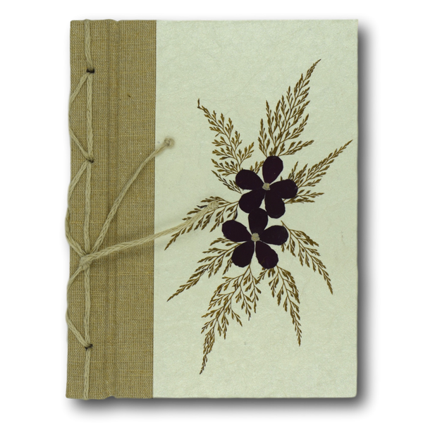 Ivory White Real Pressed Flower Notebook Journal : MyPapermake ...